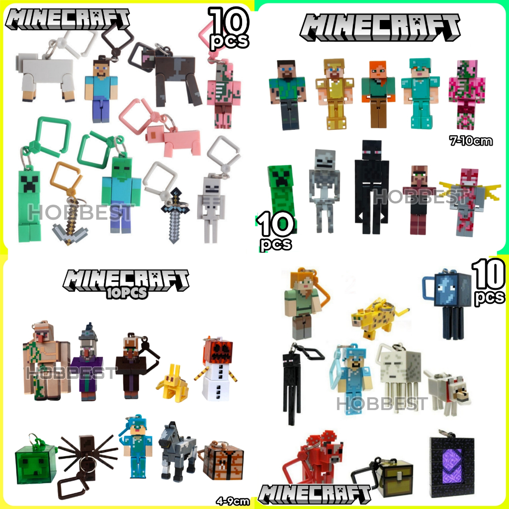 Jual Action Figure MINECRAFT isi 10 pcs - Miniatur Topper Kue Pajangan ...