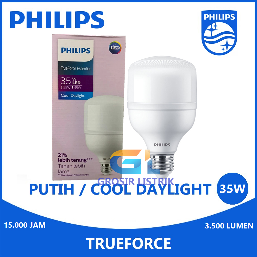 Jual Lampu Philips LED TrueForce Ess 35W Putih Cool Daylight 6500K Essential (35 Watt 35 W ...