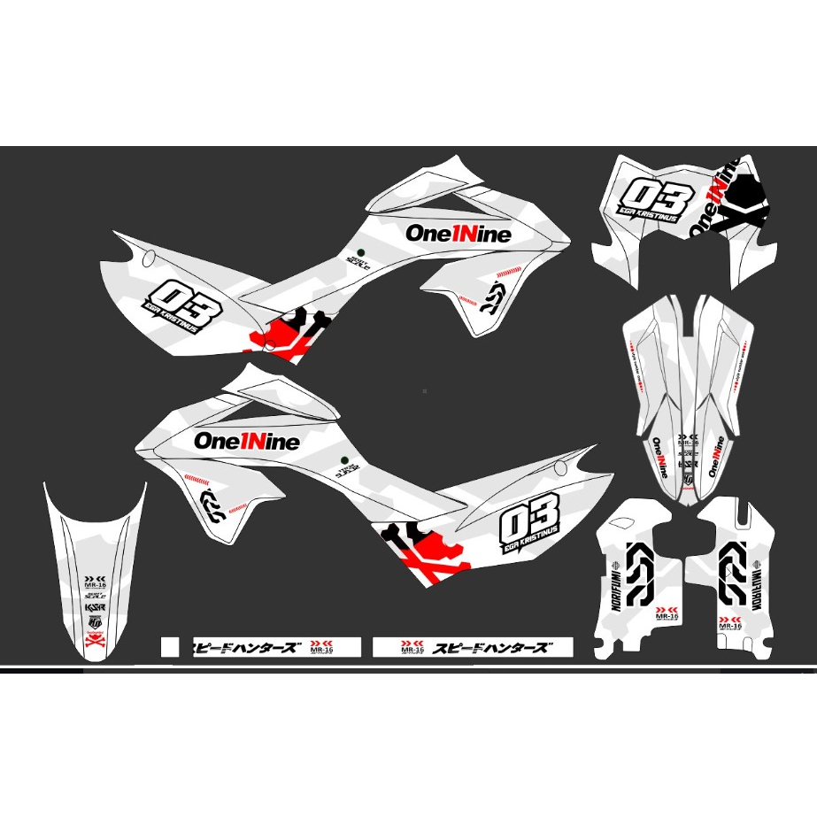 Jual decal keren full body stiker klx 2023 motif one one nine simple ...