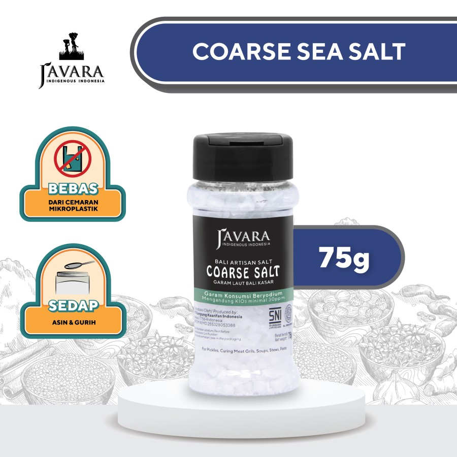 Jual Javara - Coarse Salt - Garam Laut Murni Bali Kasar 75g | Shopee ...