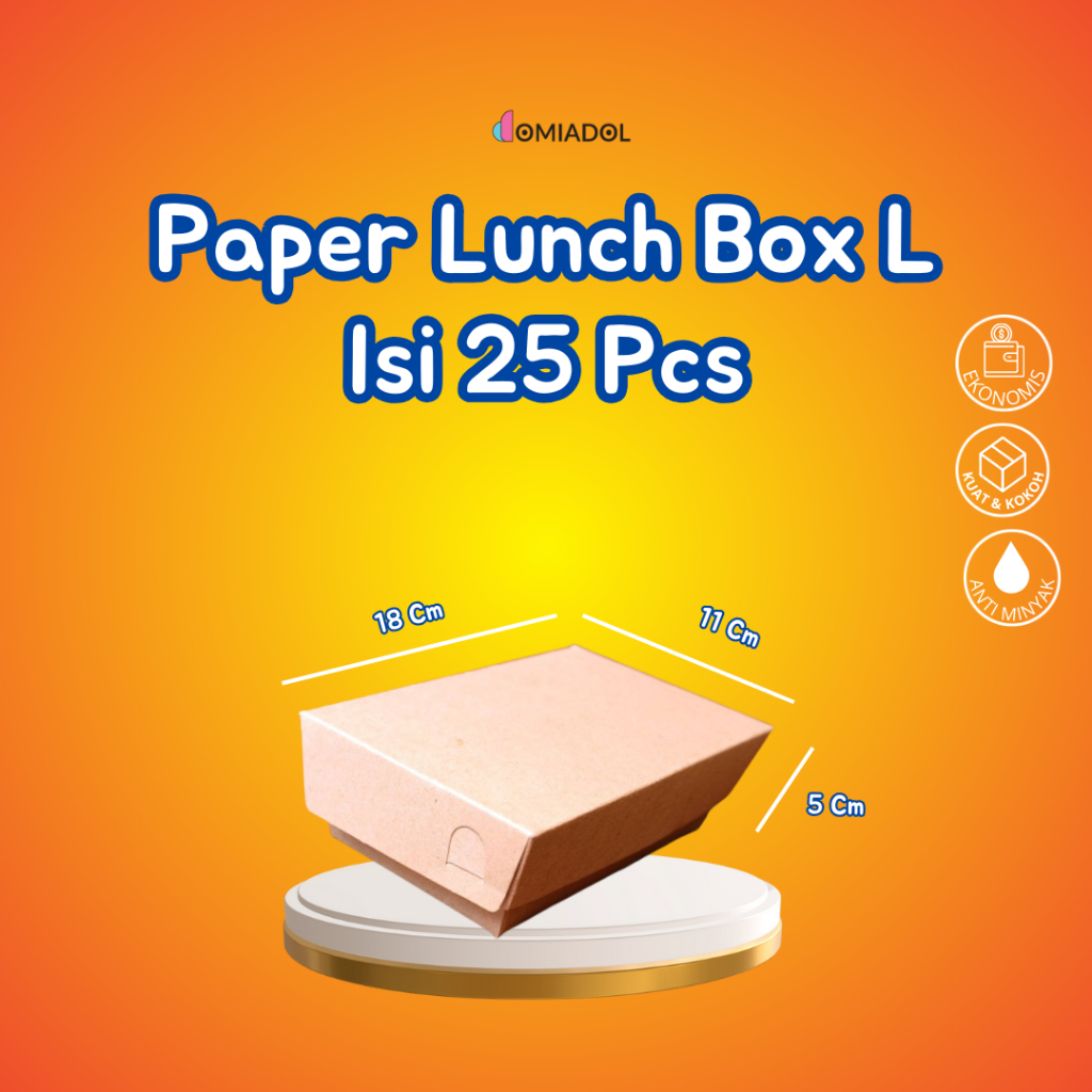 Jual Lunch Box Kraft Large Isi 25 Pcs Full Laminasi - Ukuran 18x11x5 Cm | Shopee Indonesia