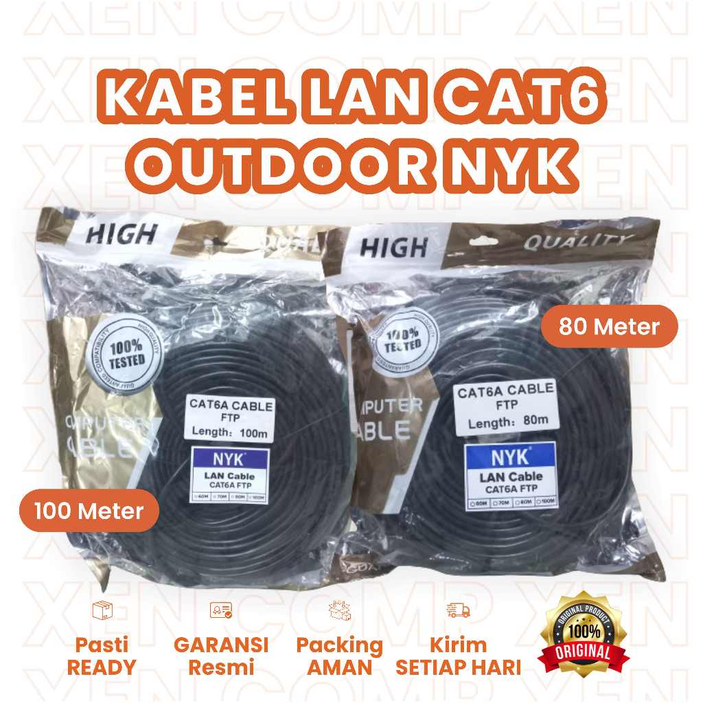 Jual Kabel LAN Outdoor FTP Cat6 NYK Pabrikan RJ45 Metal Ethernet Cable ...