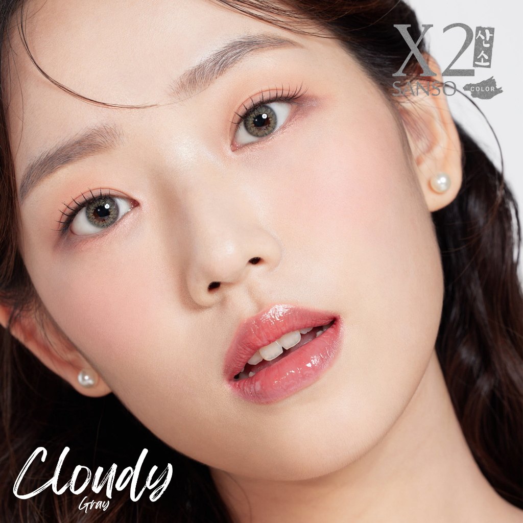 Jual X2 Sanso Softlens - Cloudy Grey - Soflens Abu abu diameter 14.2mm ...