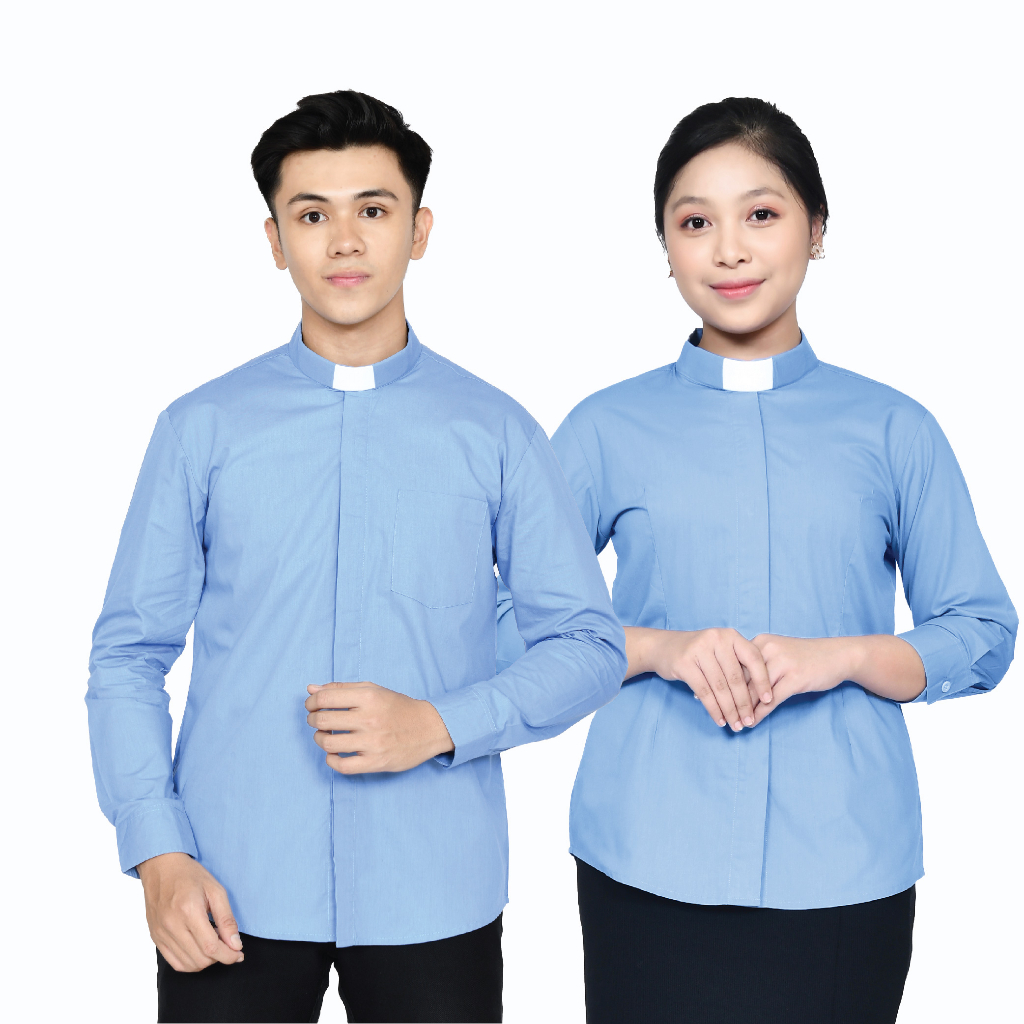Jual Pendeta - New Kemeja Collar Biru Langit - Japanese Cotton - Jos ...