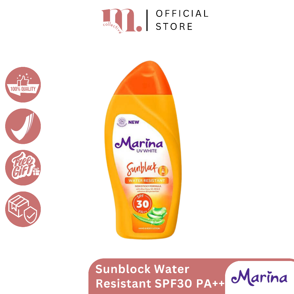 Jual MARINA UV Sunblock SPF30 PA++ Water resistant 85ml | Sunblcok Hand ...