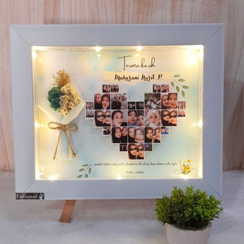 Jual frame 8r kolase foto Love Frame box flower in frame kado ...