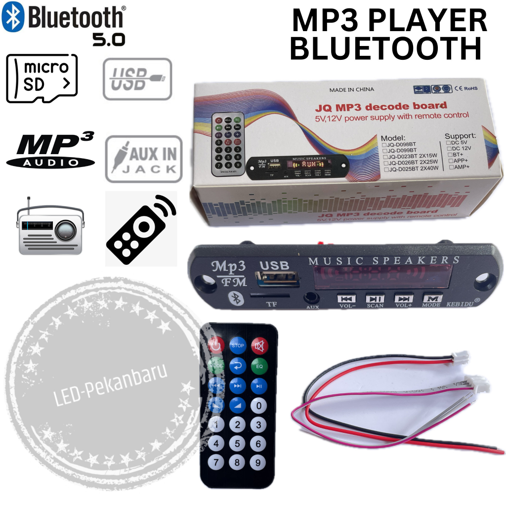 Jual MODUL MP3 PLAYER BLUETOOTH DAN FM RADIO 9-12V | Shopee Indonesia