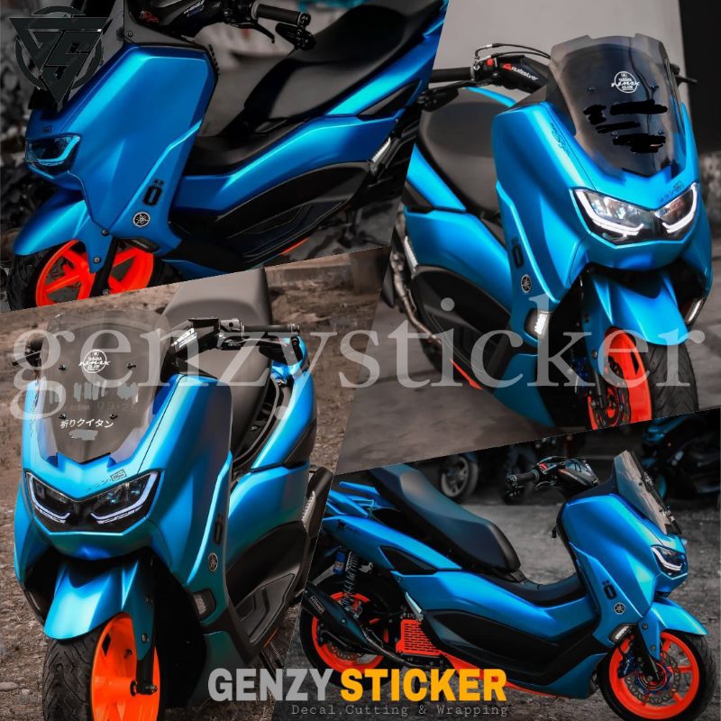 Jual stiker skotlet biru satin sticker biru krum doff chrome dop ...