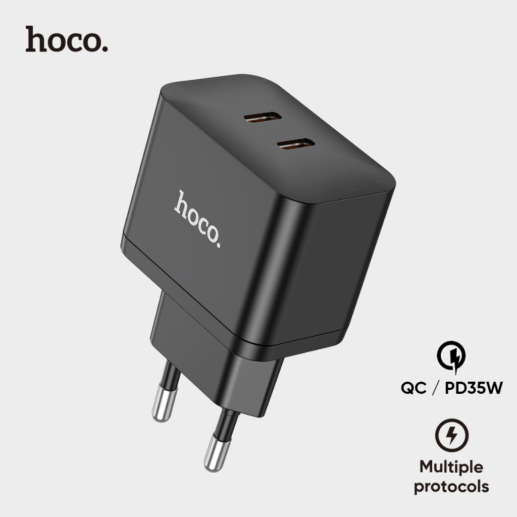 Jual HOCO Kepala Charger Quick Charging 35W PD 2 Type-C Ports N29 ...