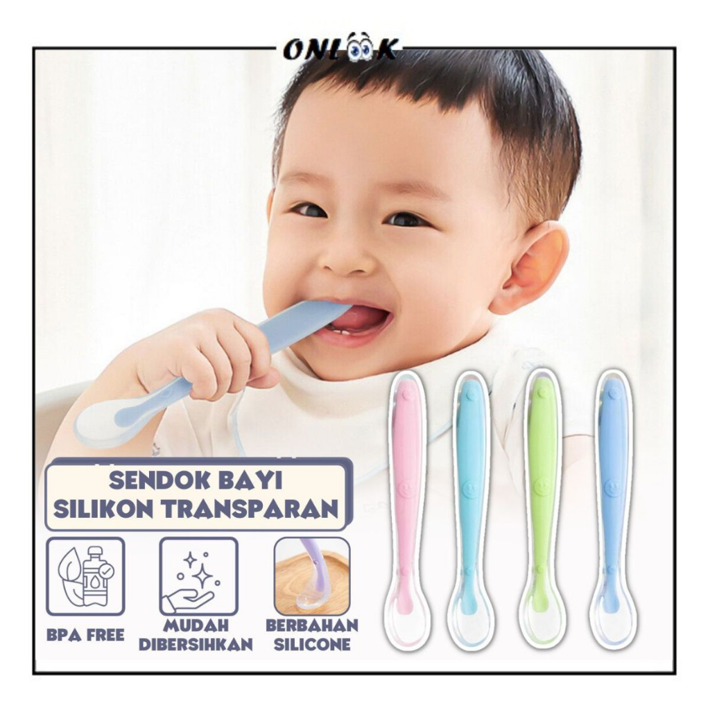 Jual Sendok Bayi Bahan Silikon Transparan BPA Free / Baby Spoon ...