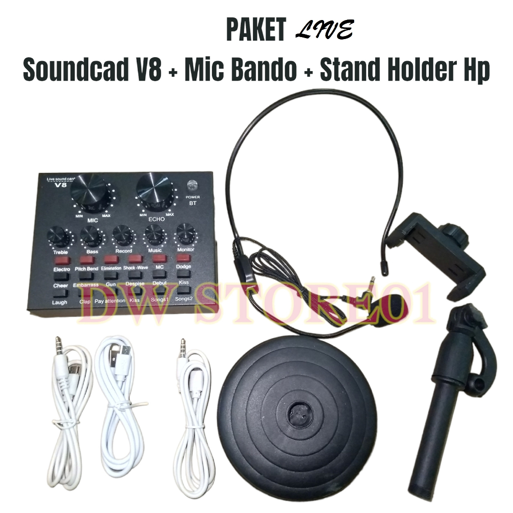 Jual SATU ALAT PAKET LIVE (TERMURAH) SoundCard V8 Bluetooth Audio ...