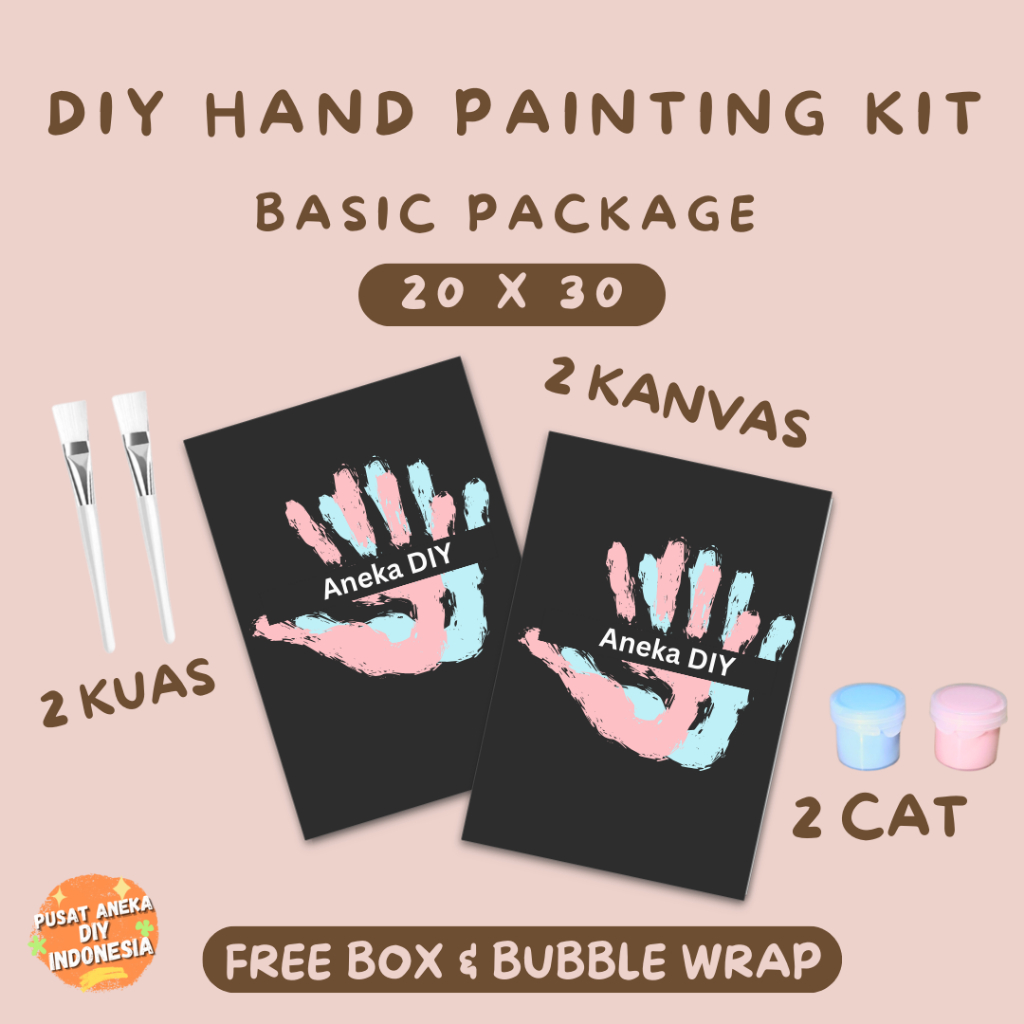 Jual DIY Hand Painting Kit 1 Set Canvas Board Couple | Kanvas Lukis Cap ...