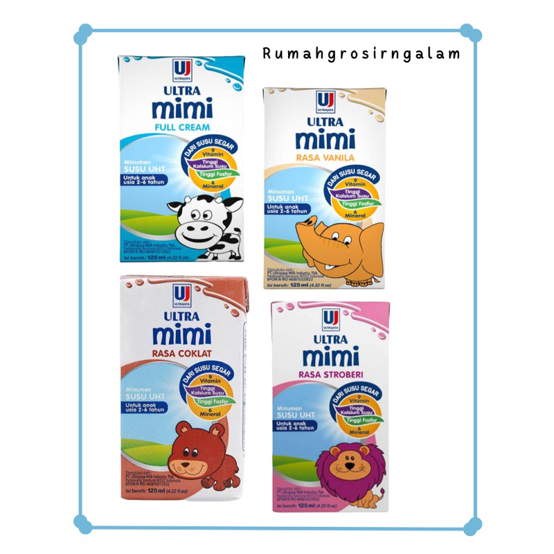 Jual Susu Ultra Milk Mimi UHT 125ml (1 karton) | Shopee Indonesia