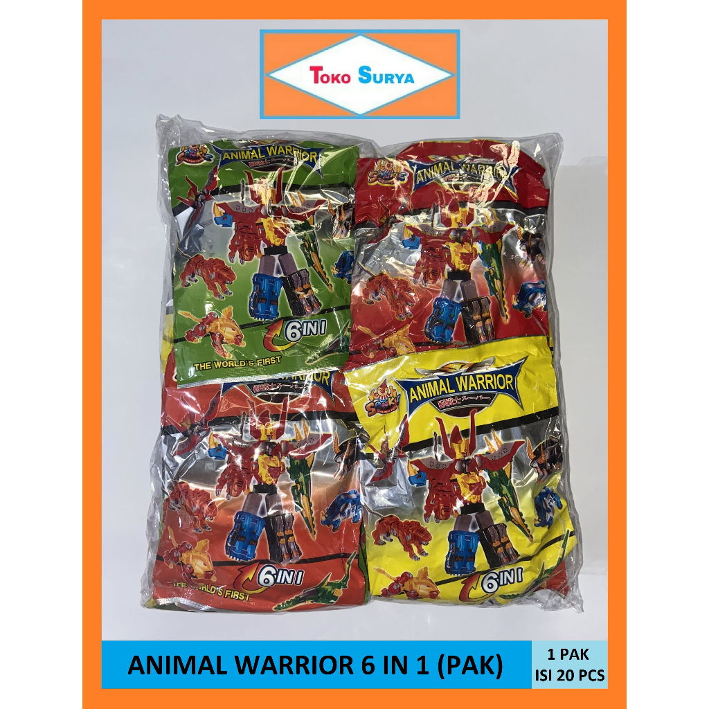 Jual [GROSIR] Sankie Animal Warrior 6 In 1 Mainan Robot Rakit Anak 1 ...
