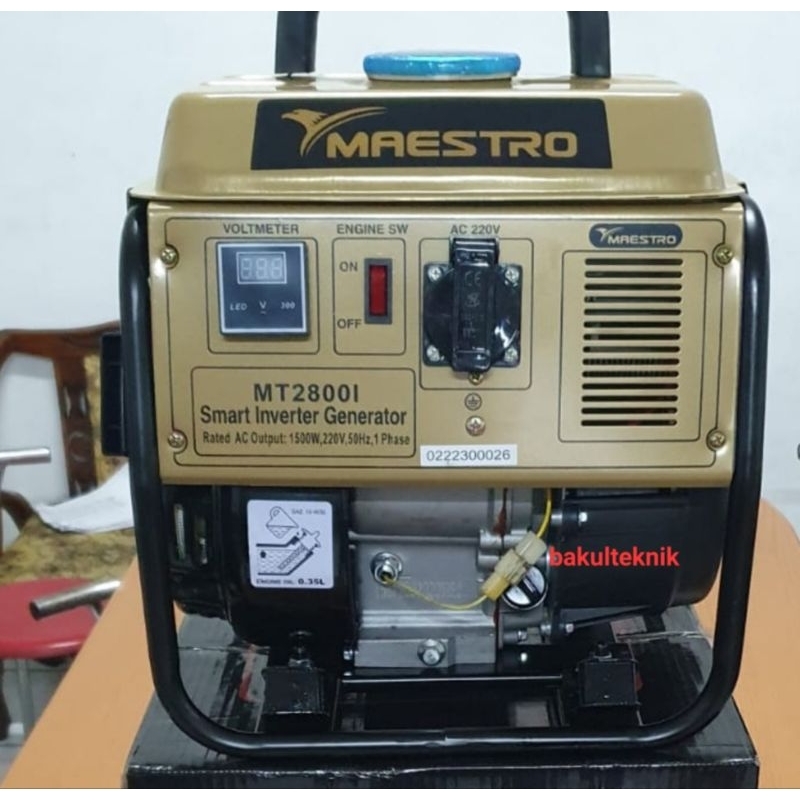 Jual portable genset maestro MT2800I / general power output 1500w 4tak ...