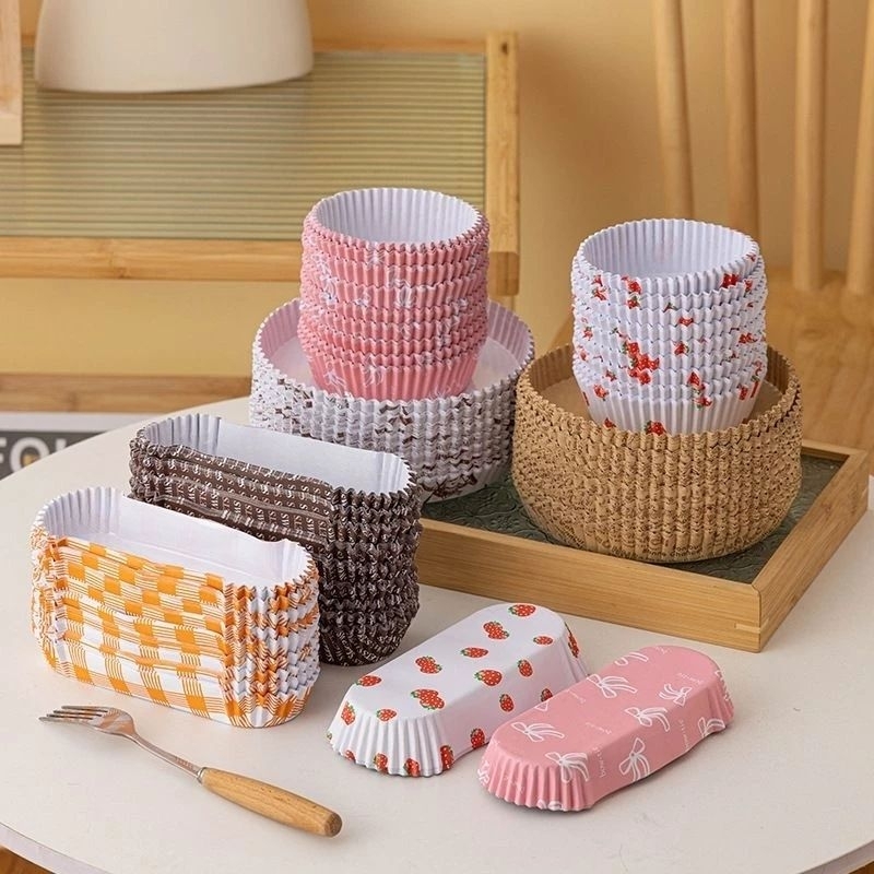 Jual 50pcs BREAD CASE OVAL BULAT MOTIF CANTIK/ PAPER CASE ROTI/ ALAS ...