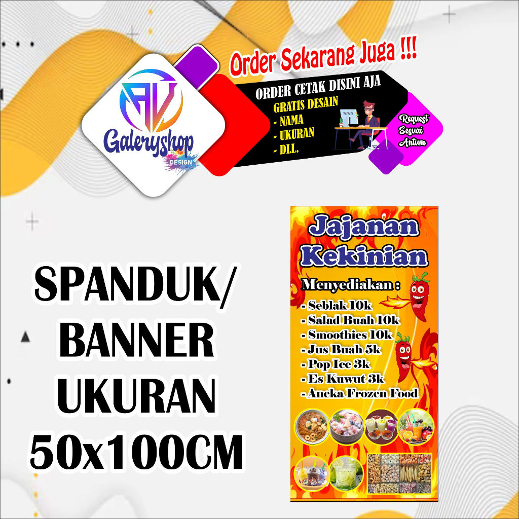 Jual mmt, spanduk,banner jajanan seblak kekinian,keren dll ukuran ...