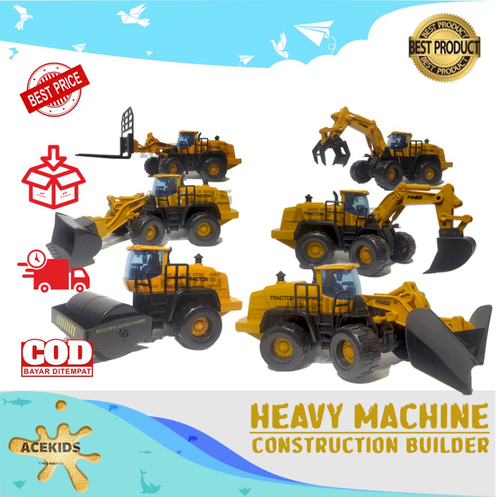 Jual ( COD ) Mainan Anak Koleksi Mobil-Mobilan Traktor Alat Berat Truk ...