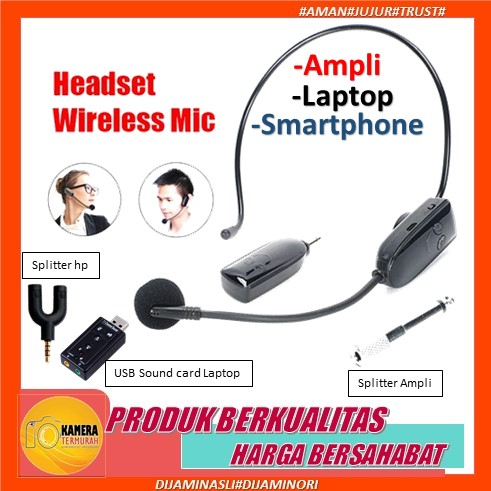 Jual Mic Clip On Wireless Clip On Mic Wireless Profesional Untuk Imam Masjid Teaching Voice Call ...