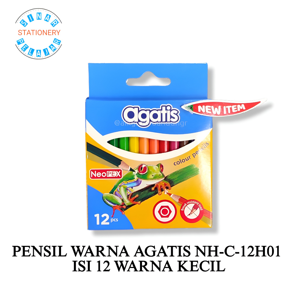 Jual PENSIL WARNA AGATIS NH-C-12H01 ISI 12 WARNA KECIL | Shopee Indonesia