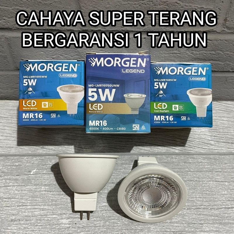 Jual MORGEN LAMPU LED SPOTLIGHT MR16 5W 2PIN SNI SPOT LIGHT GARANSI 1 TAHUN | Shopee Indonesia