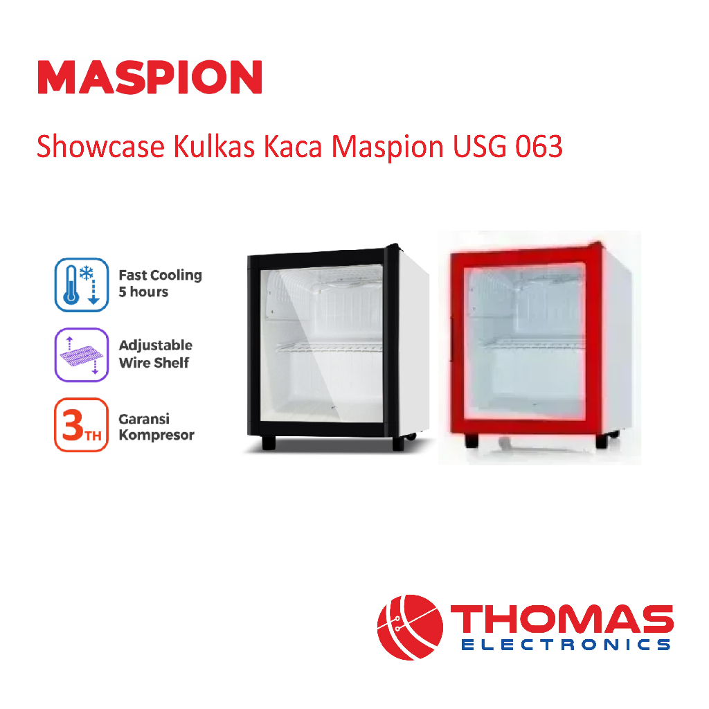 Jual Showcase Maspion USG063 USG 063 Kulkas Kaca 63 Liter Garansi Resmi ...