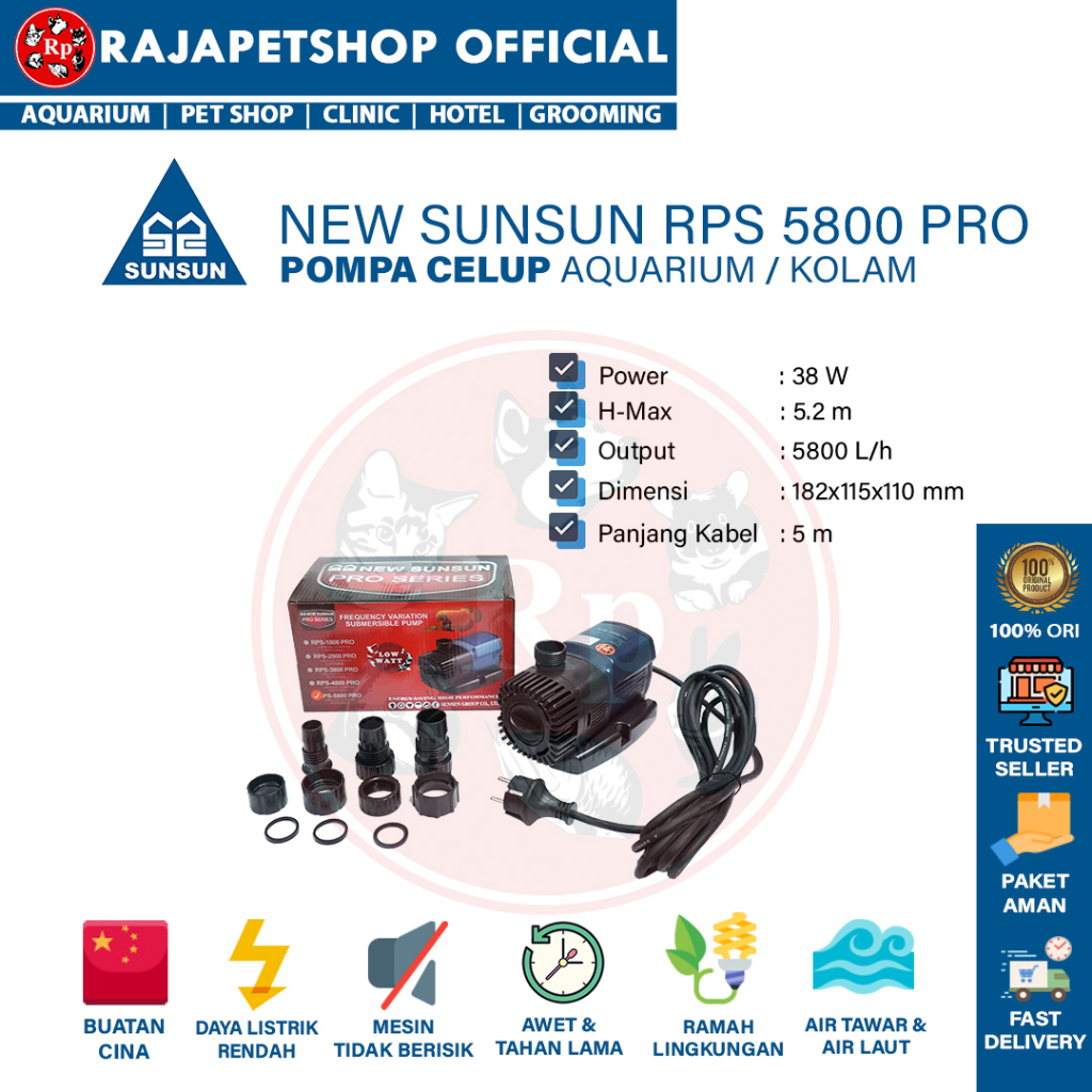 Jual NEW SUNSUN RPS 5800 PRO Pompa Air Celup Kolam Aquarium | Shopee ...
