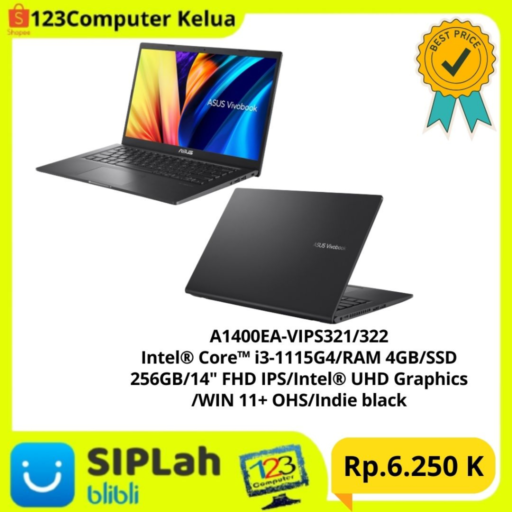 Jual ASUS VIVOBOOK 14 A1400EA I3 1115G4 8GB 256GB W11+OHS 14.0FHD IPS ...