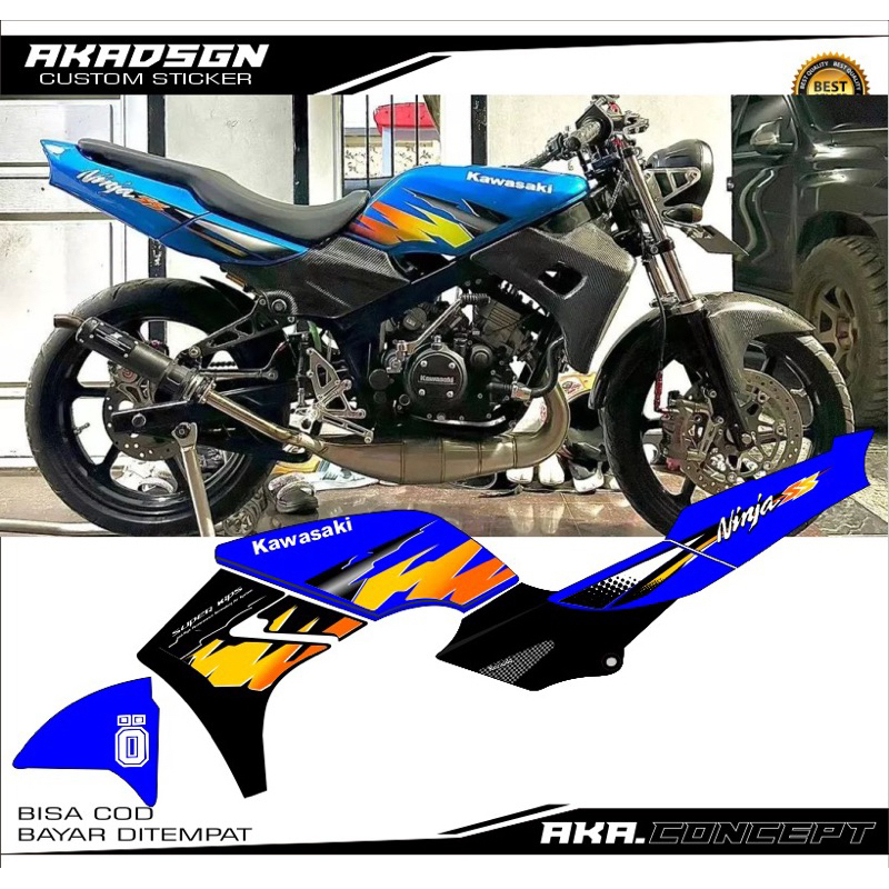 Jual sticker striping Kawasaki Ninja SS, R, KISS, Victor bisa request ...