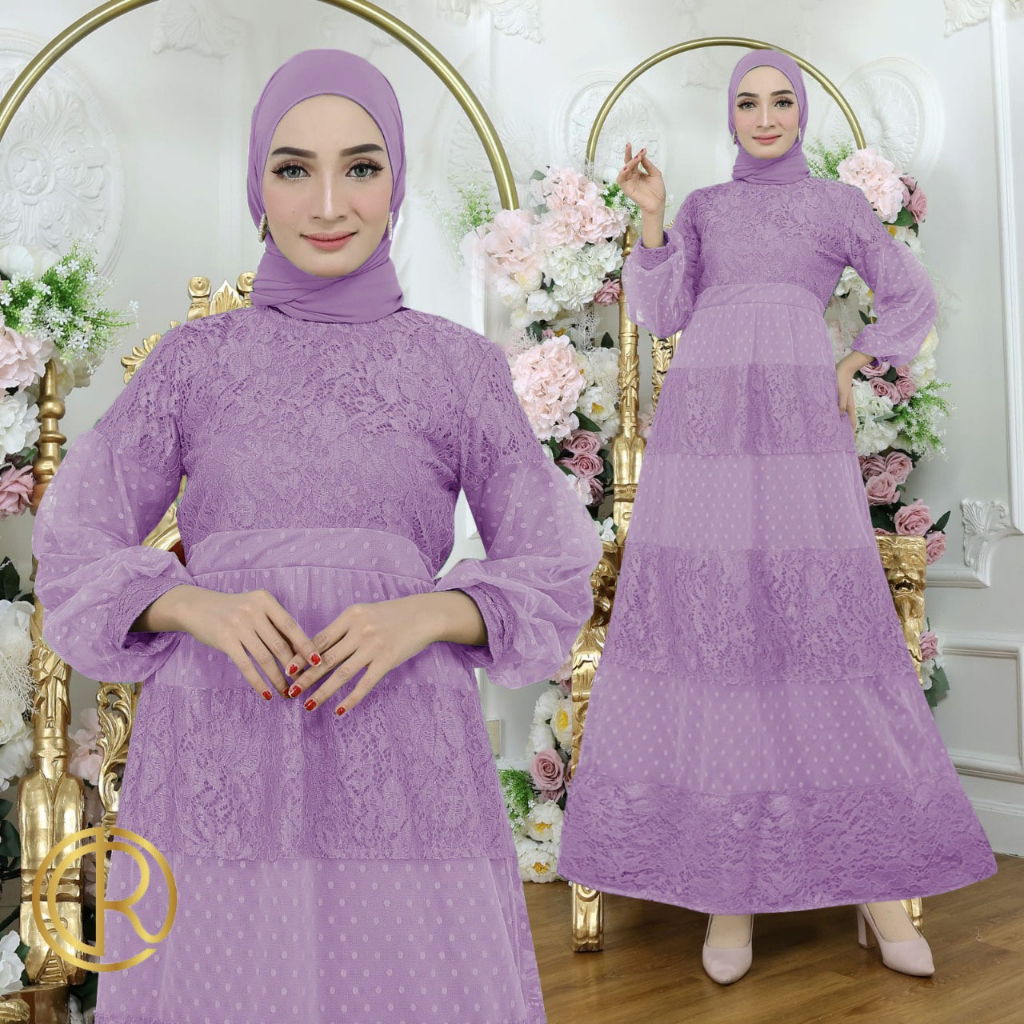 Jual MAXI MARINA M/L/XL/2XL GAMIS TILEDOT DRESS MUSLIM MAXI DRESS ...