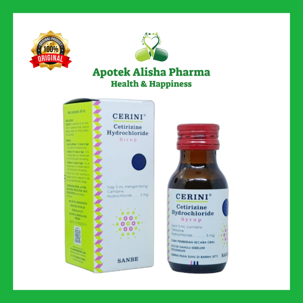 Jual Cerini Sirup 60ml Cetirizine Sanbe Syrup Obat Flu Pilek Alergi Anak | Shopee Indonesia