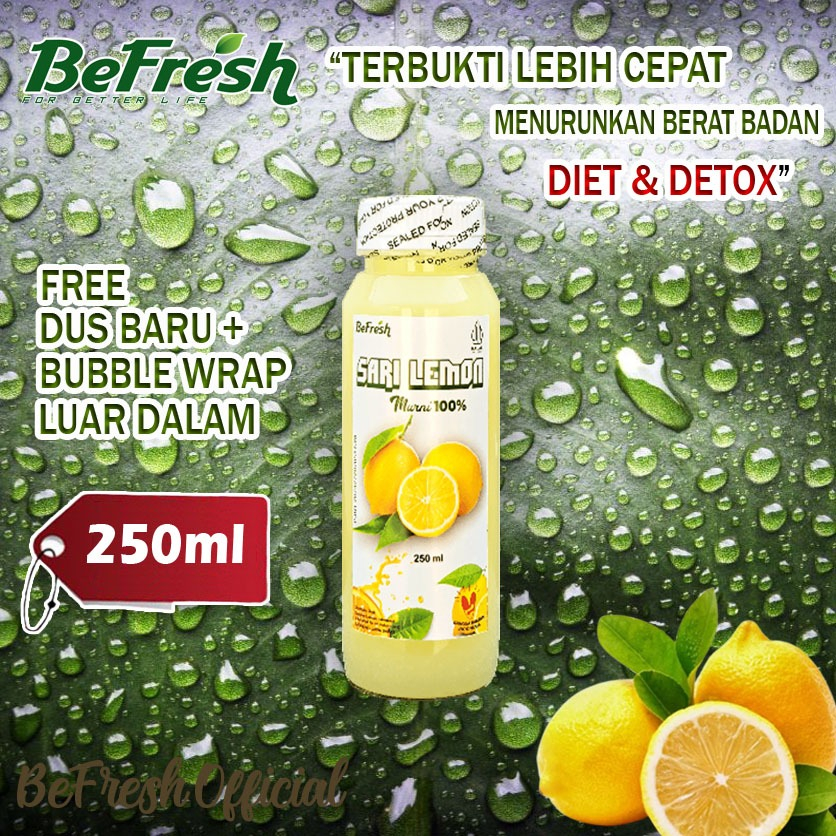 Jual Befresh Sari Lemon 250ml Fresh Pure Lemon Juice Asli Murni 100% ...