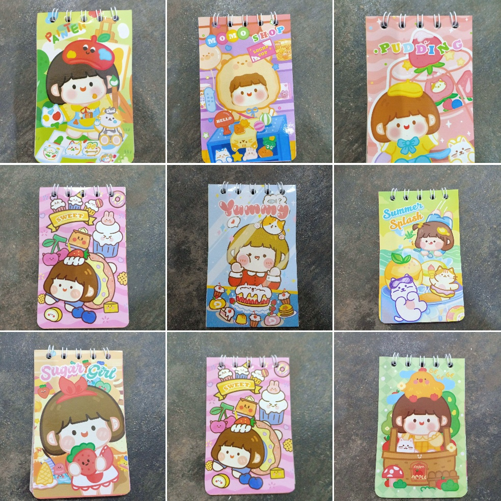 Jual NOTEBOOK MINI SPIRAL 30 LEMBAR MOMO & KARTUN MIX / Memo Books ...
