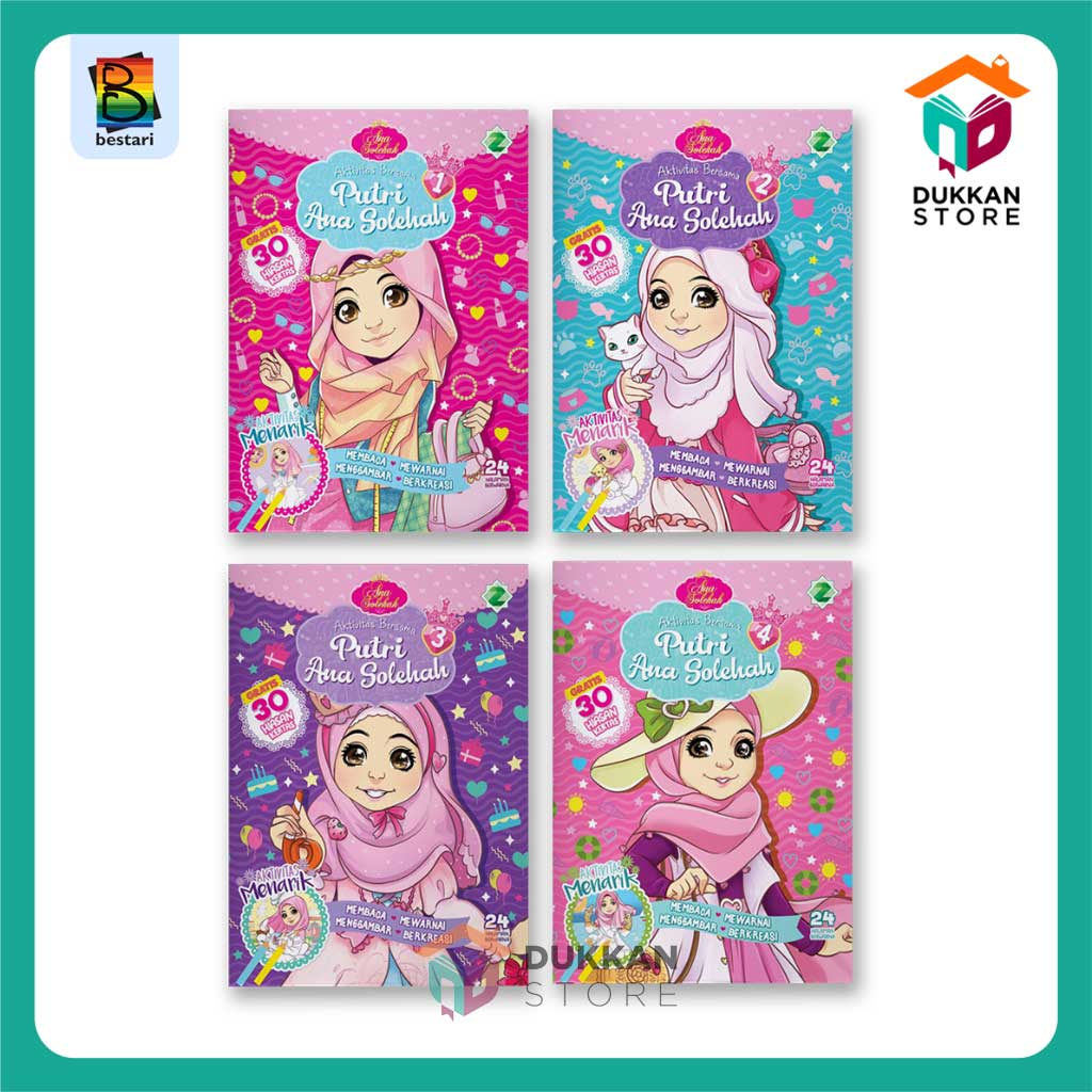Jual Buku Aktivitas Anak - Buku Mewarnai Anak - Aktivitas Bersama Putri Ana Solehah #zikrul ...