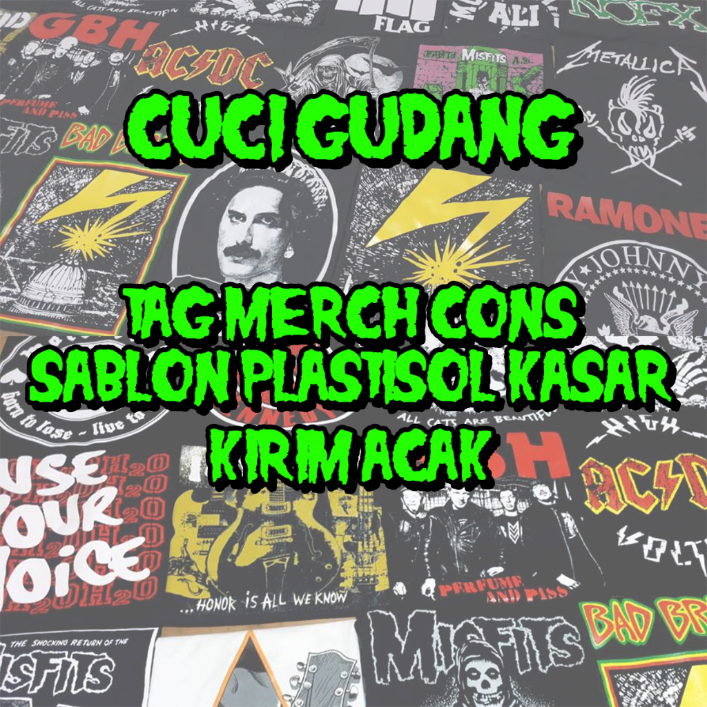 Jual KAOS BAND CUCI GUDANG KIRIM ACAK TAG MERCH CONS 24S SABLON ...