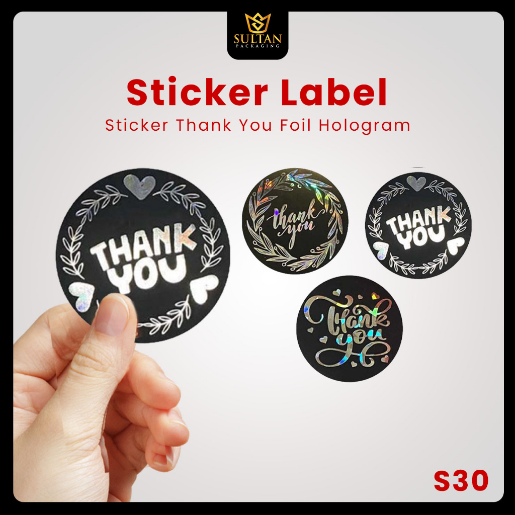 Jual Sticker - Label Sticker Thank You - Sticker Ucapan Terima Kasih ...