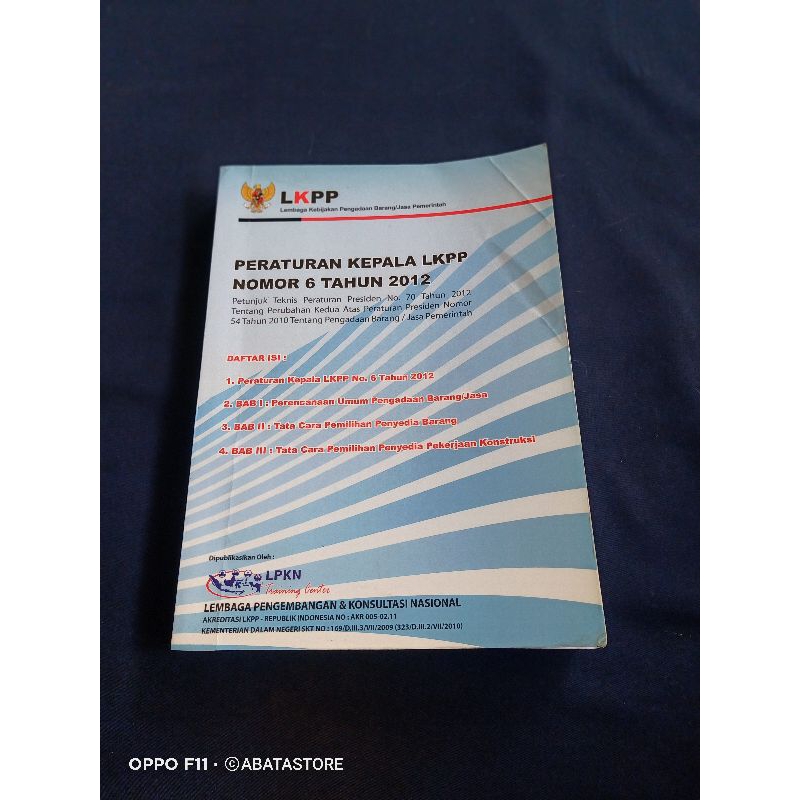 Jual BUKU PERATURAN KEPALA LKPP NO 6 TAHUN 2012 LPKN | Shopee Indonesia