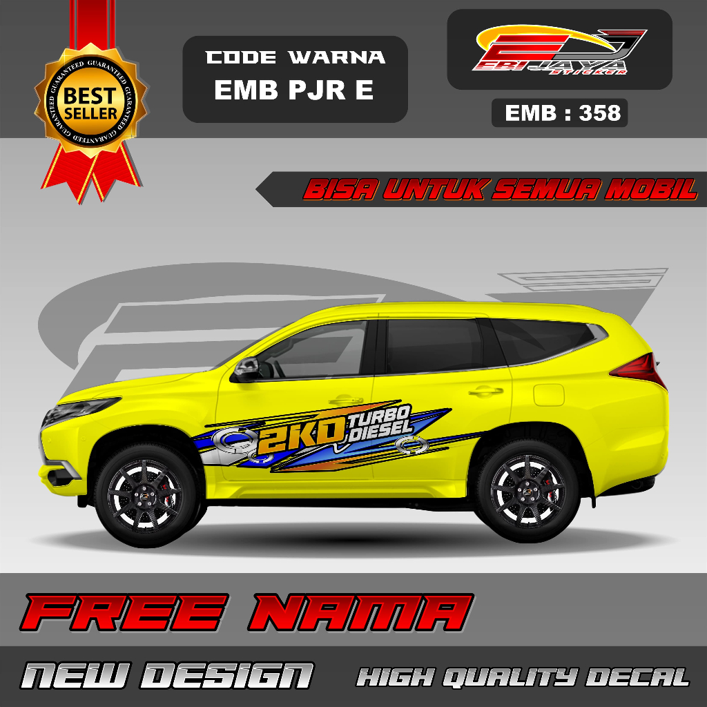 Jual DECAL MOBIL SUV PAJERO, FORTUNER, ROCKY-STIKER DESCAL SEMUA JENIS ...