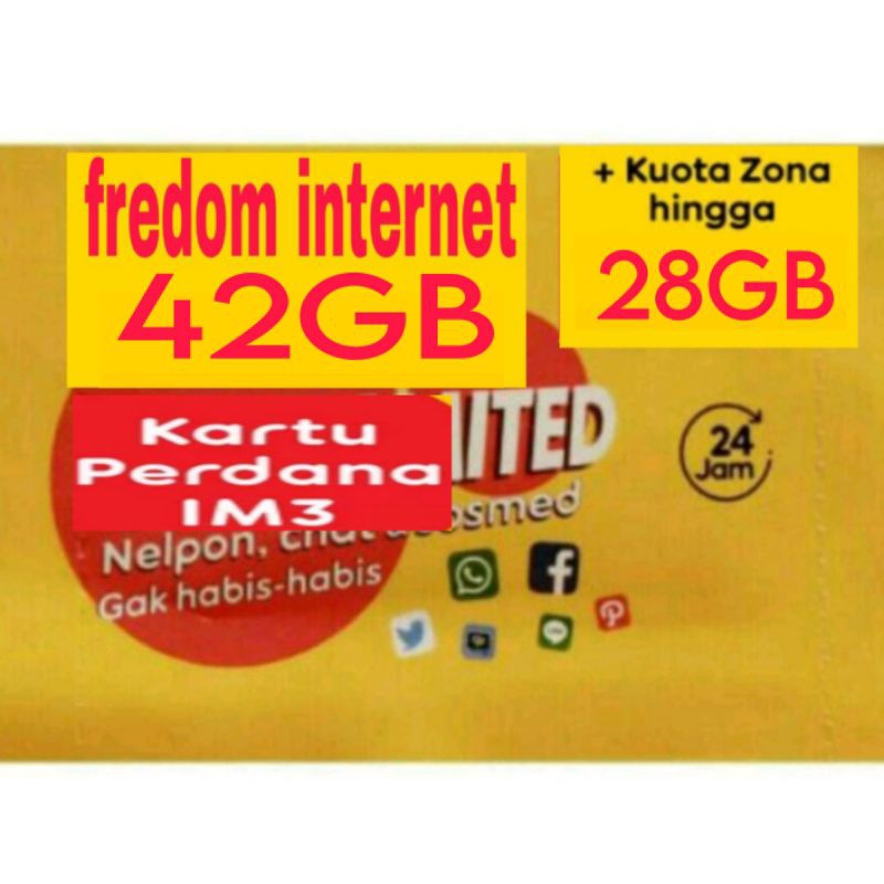 Jual Kartu Perdana Indosat Fredom Internet 42GB | Shopee Indonesia