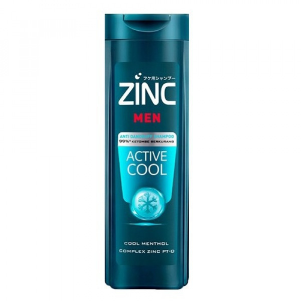 Jual Zinc Men Biru Anti-Dandruff Shampoo Active Cool 70ML | Shopee ...