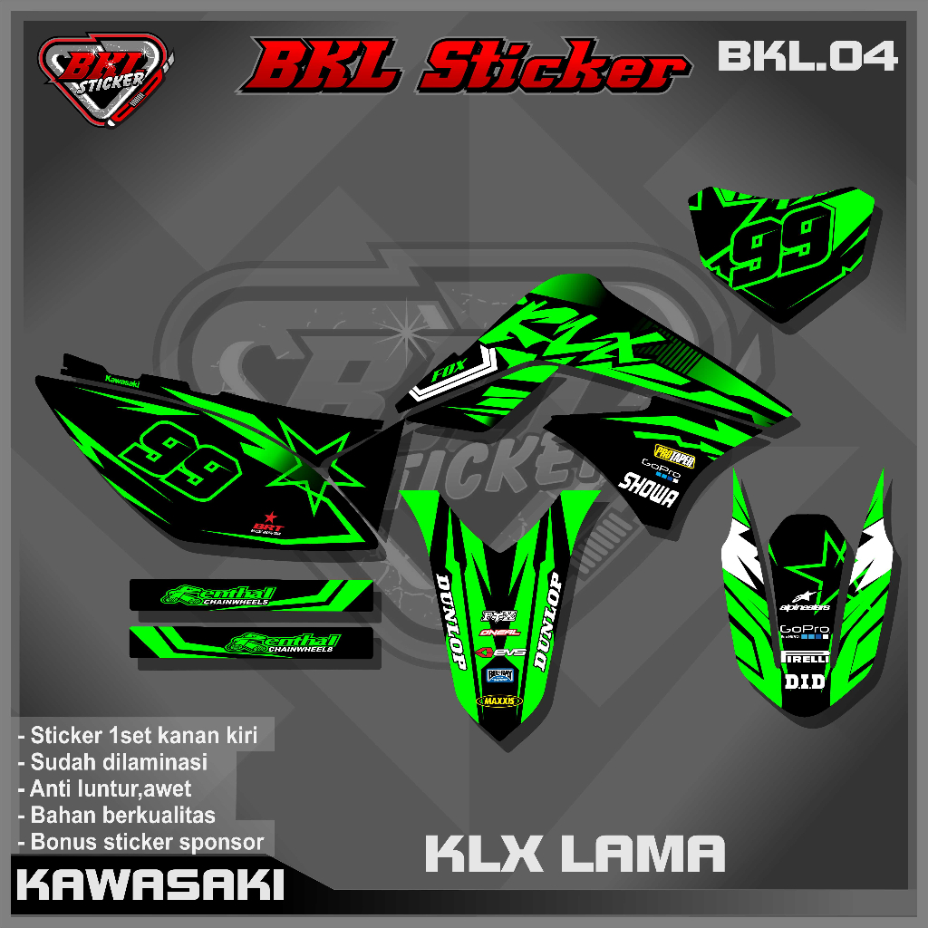 Jual Stiker Striping Motor Variasi Lis KLX LAMA semi full Body Desain ...