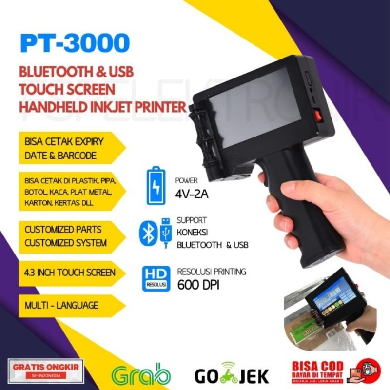 Jual Mesin PT3000 Printer Handheld Inkjet Pencetak Expired Date and ...