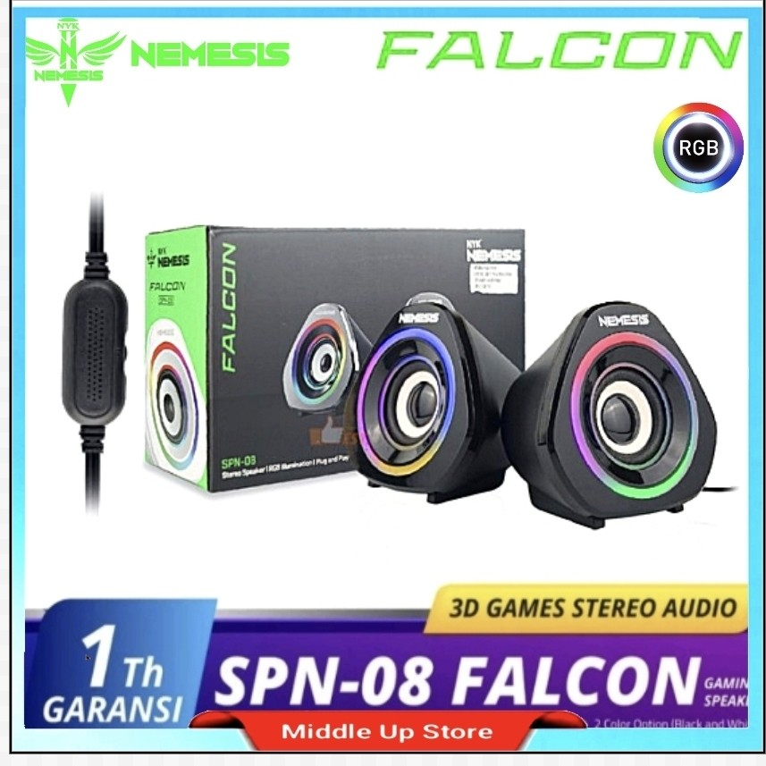 Jual Speaker Desktop RGB Gaming Aktif PC Speaker Sounbard Gaming NYK SPN-08 FALCON (Hitam ...
