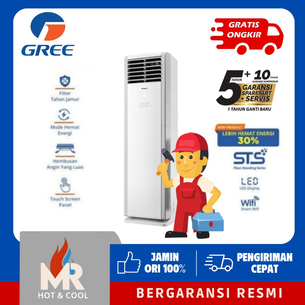 Jual GREE GVC-24STS AC Floor Standing STS Series + PASANG 3 PK 1 Phase ...