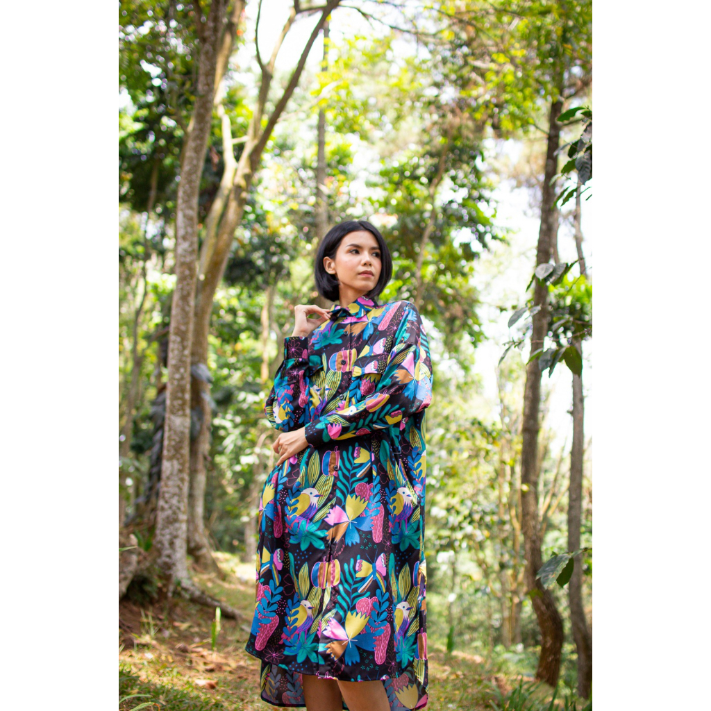 Jual Calla The Label - Jungle Long Outer In Black | Shopee Indonesia