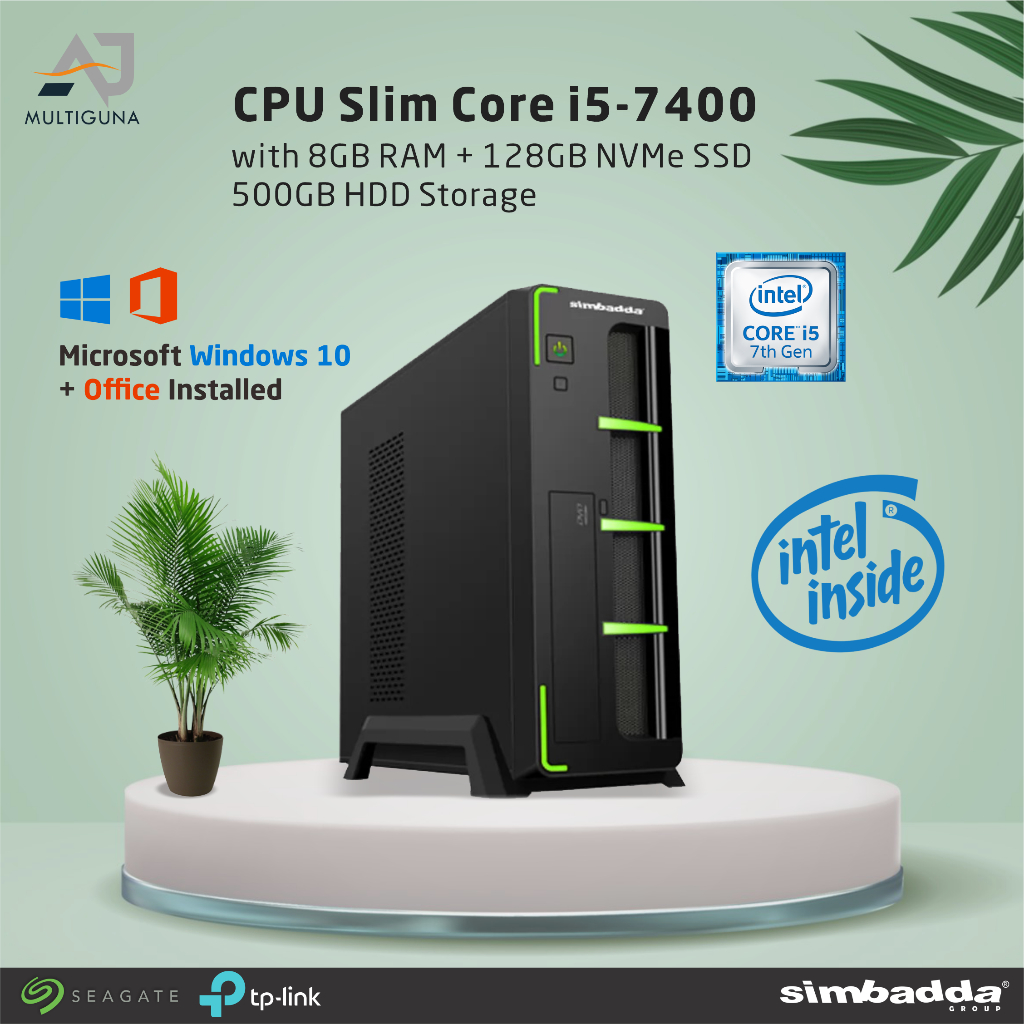 Jual CPU PC Slim Intel Core i5-7400 Gen-7 DDR4 SSD Rakitan Office ...