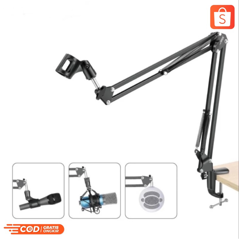 Jual Arm Stand Suspensi Mikrofon Stand mic Jepit Meja Stand Lipat ...