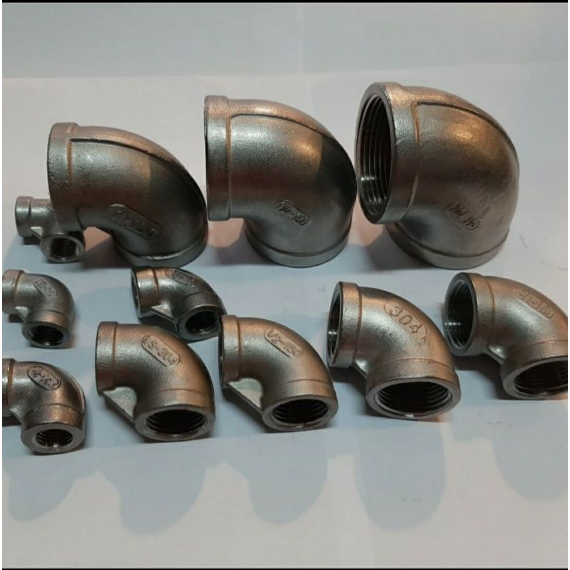 Jual Elbow knee stainless 304 drat 1/8" inch / knee drat dalam | Shopee Indonesia