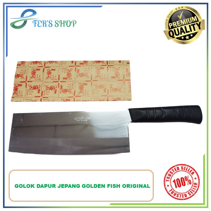 Jual Golok Dapur Golden Fish Jepang original / Pisau Dapur Original ...