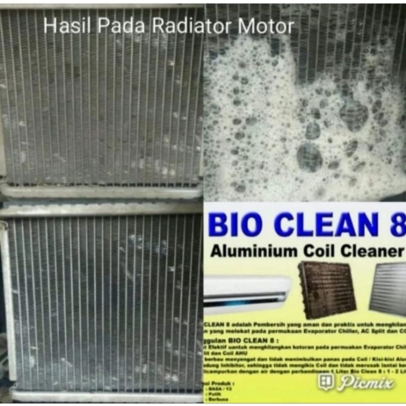 Jual BIOCLEAN 8 ukuran 1 Liter / Alumunium coil cleaner /pembersih AC ...